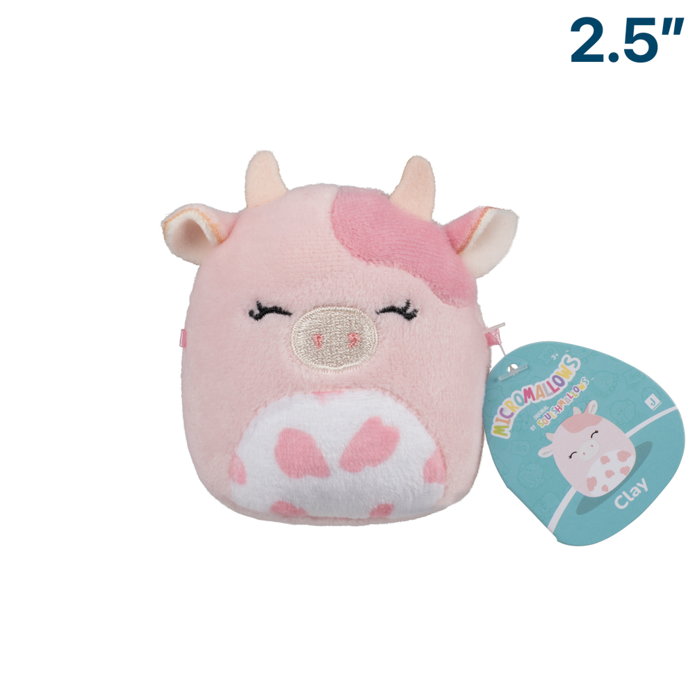 Clay the Pink Cow ~ 2.5" Micromallows Series 3 Squishmallow Plush ...