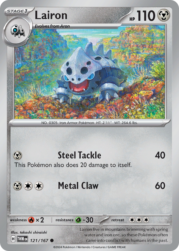 Lairon 121/167 Common | Twilight Masquerade | Pokemon Card – Brickheads ...