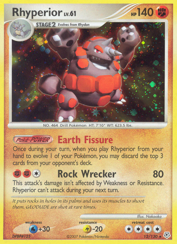 Rhyperior 12/130 Rare Holo | Diamond & Pearl | Pokemon Card ...