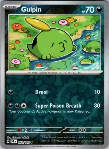Gulpin 91/142 Reverse Holo | Stellar Crown | Pokemon Card – Brickheads ...