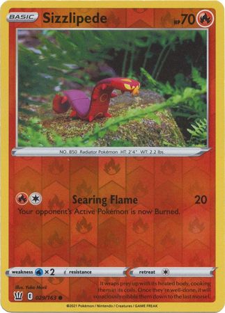 Sizzlipede 29/163 Reverse Holo | Battle Styles | Pokemon Card ...