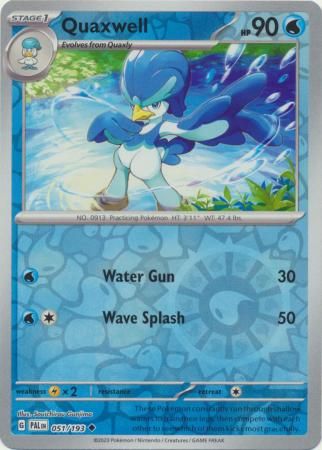 Quaxwell 51/193 Reverse Holo | Paldea Evolved | Pokemon Card ...