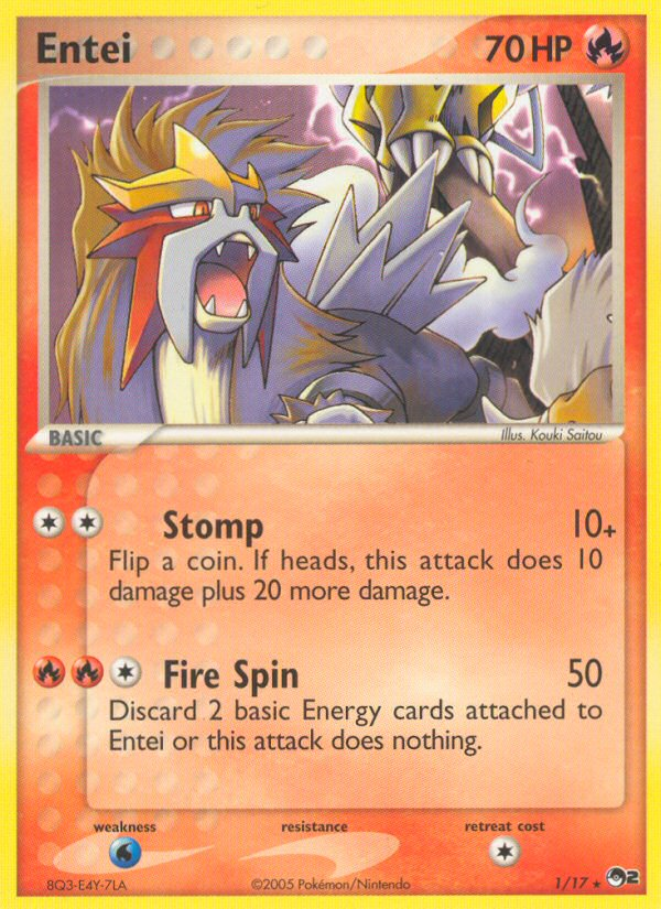 Entei 1/17 Rare | POP Series 2 | Pokemon Card – Brickheads Collectables