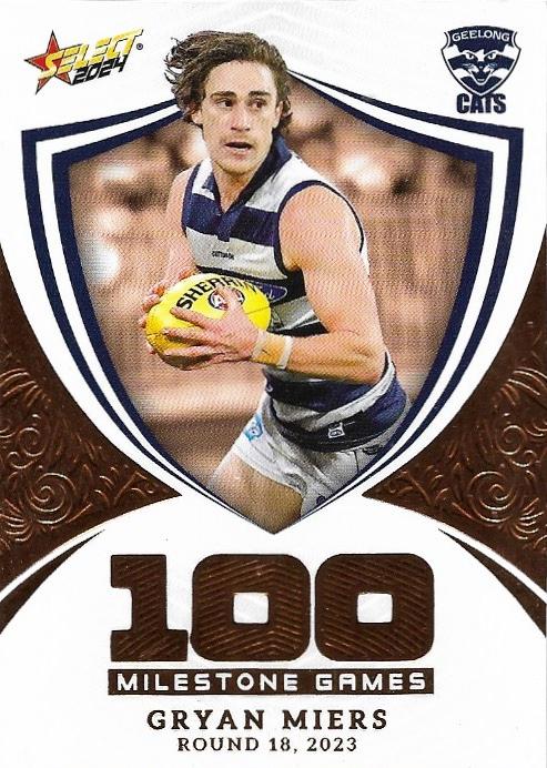 Gryan Miers #MG40 Geelong Cats | Milestone 2024 Select AFL Footy Stars ...