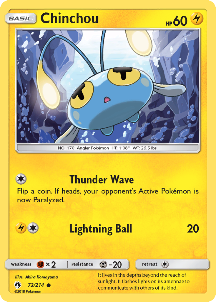 Chinchou 73/214 Common | Lost Thunder | Pokemon Card – Brickheads ...