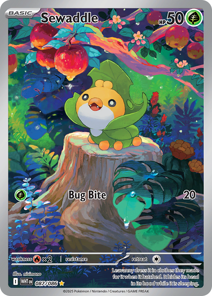 Sewaddle 87/86 Illustration Rare | White Flare | Pokemon Card ...