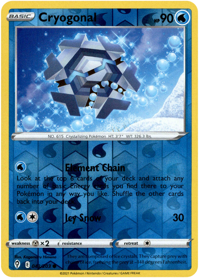 Cryogonal 43/203 Reverse Holo | Evolving Skies | Pokemon Card ...