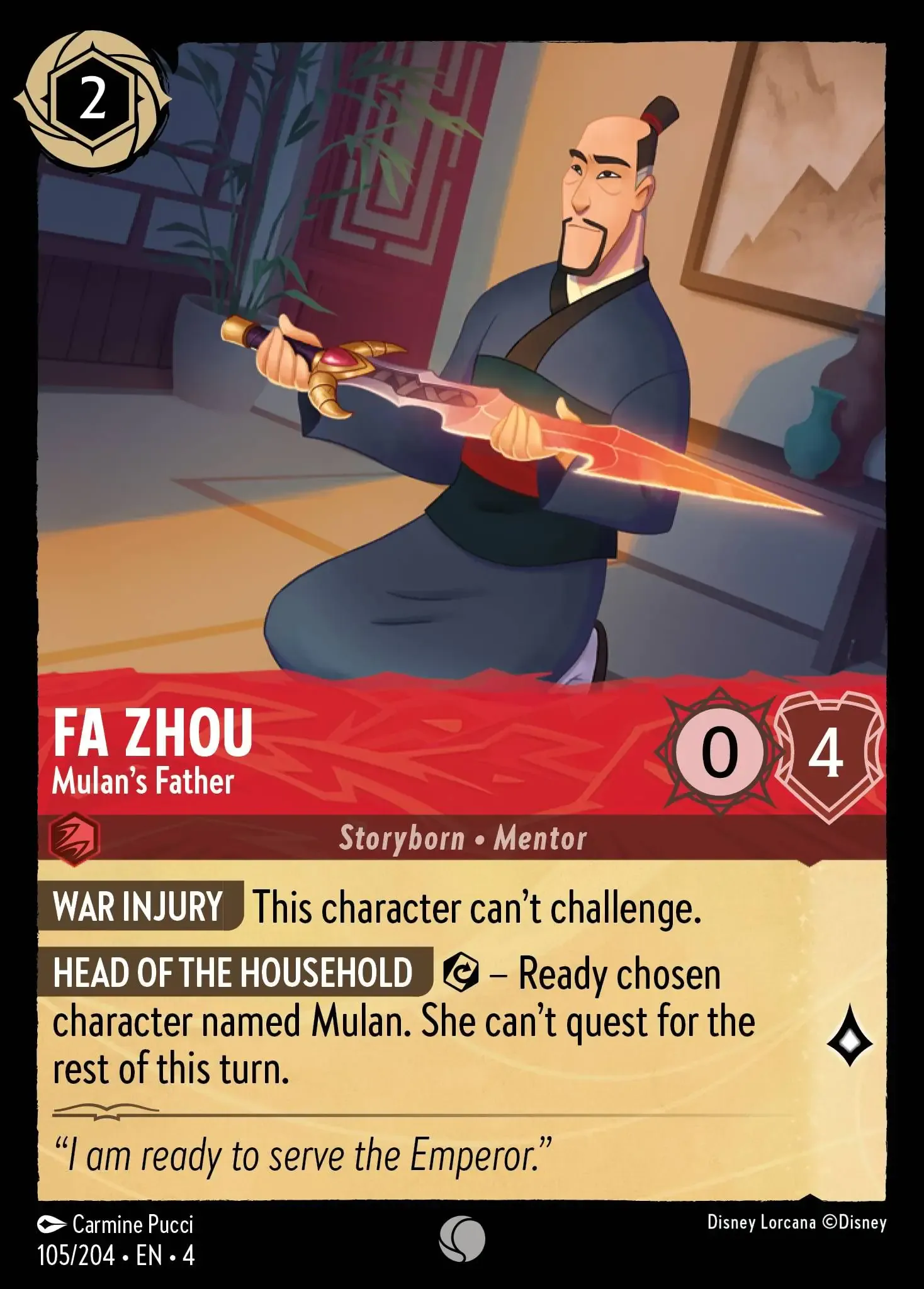 Fa Zhou - Mulan's Father – Brickheads Collectables