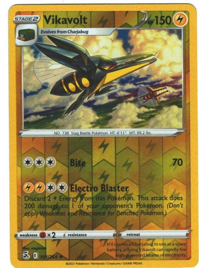 Vikavolt 101/264 Reverse Holo | Fusion Strike | Pokemon Card ...