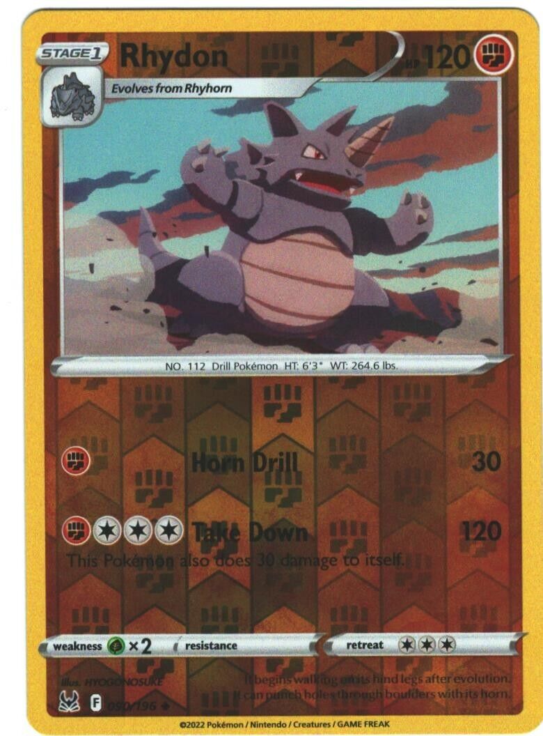 Rhydon 90/196 Reverse Holo | Lost Origin | Pokemon Card – Brickheads ...