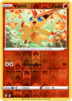 Victini 20/203 Reverse Holo | Evolving Skies | Pokemon Card ...