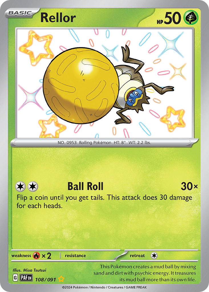 Rellor 108/91 Shiny Rare | Paldean Fates | Pokemon Card – Brickheads ...