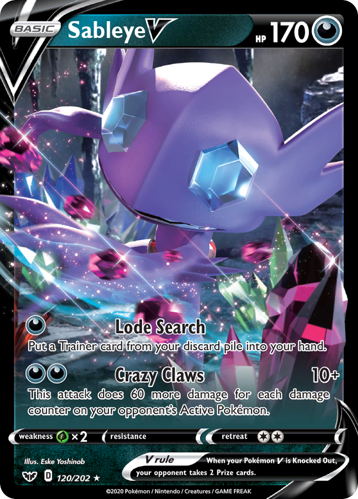 Sableye V 120/202 Rare Holo V | Sword & Shield | Pokemon Card ...