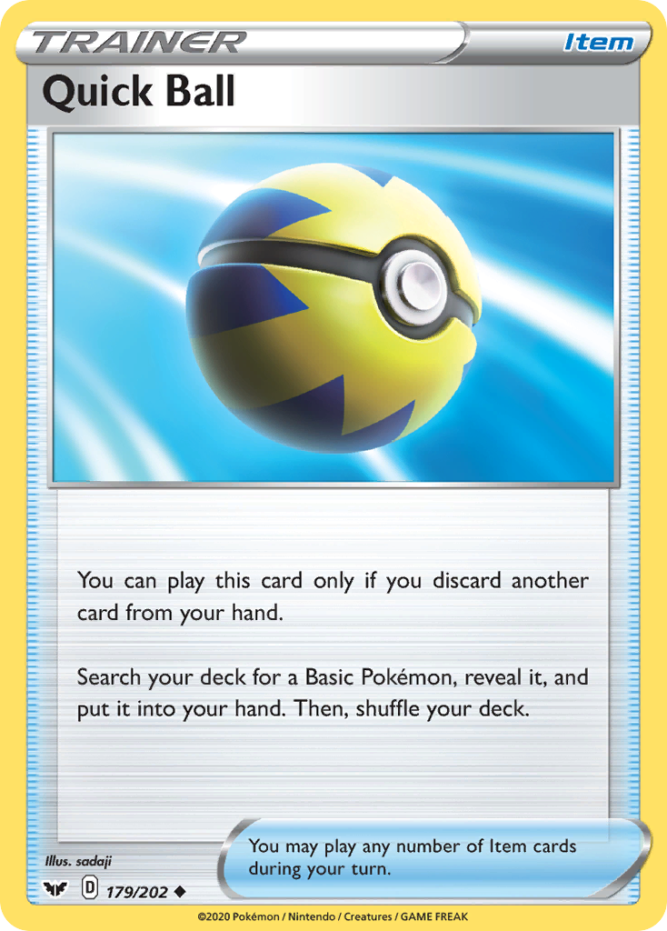 Quick Ball 179/202 Uncommon | Sword & Shield | Pokemon Card ...