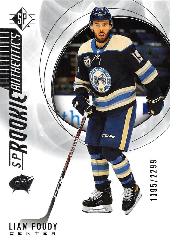 Liam Foudy RA, RC, SN2299 #105 Columbus Blue Jackets | 2020-21 SP | NH ...