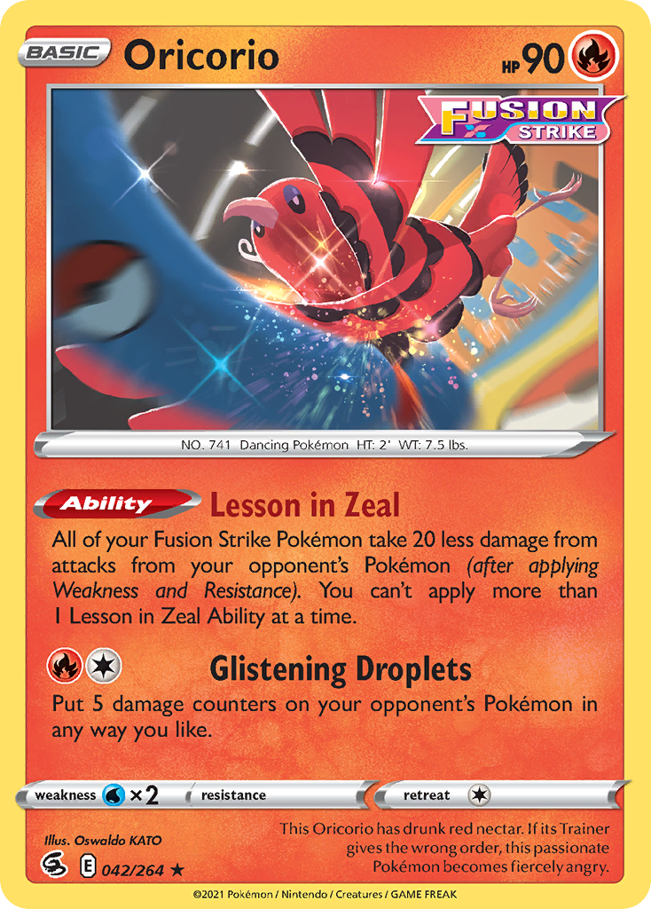 Buy Oricorio Rare | Fusion Strike | Pokemon Card Australia – Brickheads ...