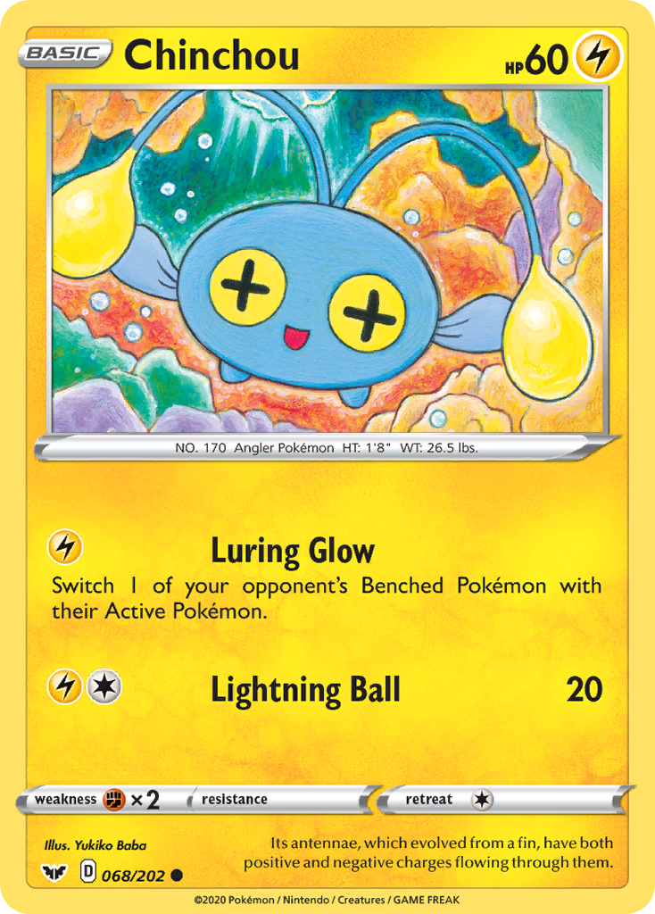 Chinchou 68/202 Common | Sword & Shield | Pokemon Card – Brickheads ...