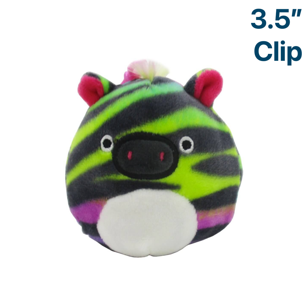 Safiyah the Zebra ~ 3.5" inch Clip On Squishmallow ~ Colourful Crew Sq ...